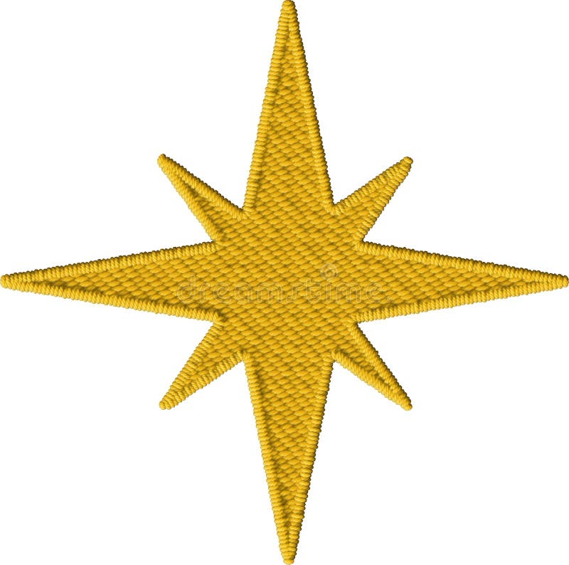 Embroidered Eight-Point Star Patch Element Stock Illustration ...