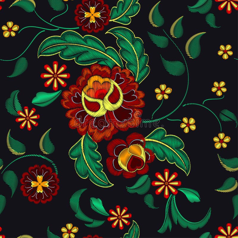 Embroidery Pattern for Design Stock Vector - Illustration of retro ...