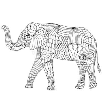 Embroidery Pattern Elephant Stock Vector - Illustration of festal ...