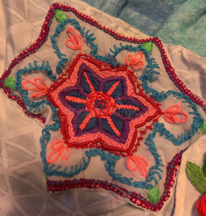 Embroidery Pattern Handmade Stock Photo - Image of handmade, embroidery ...