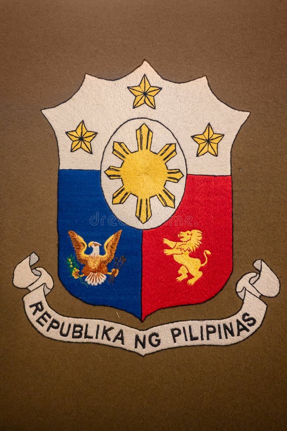 Embroidery and Emblem of the Republic of Philipinas Editorial Stock ...