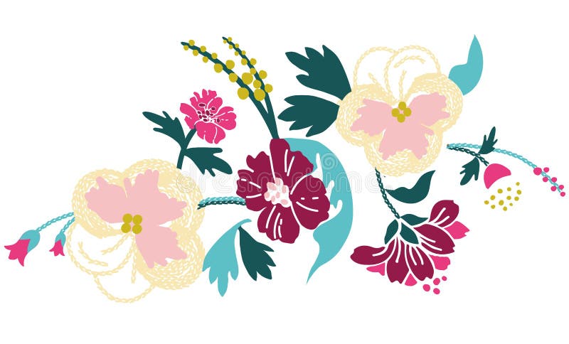 Embroidery Placement Floral Vector File Stock Vector - Illustration of ...