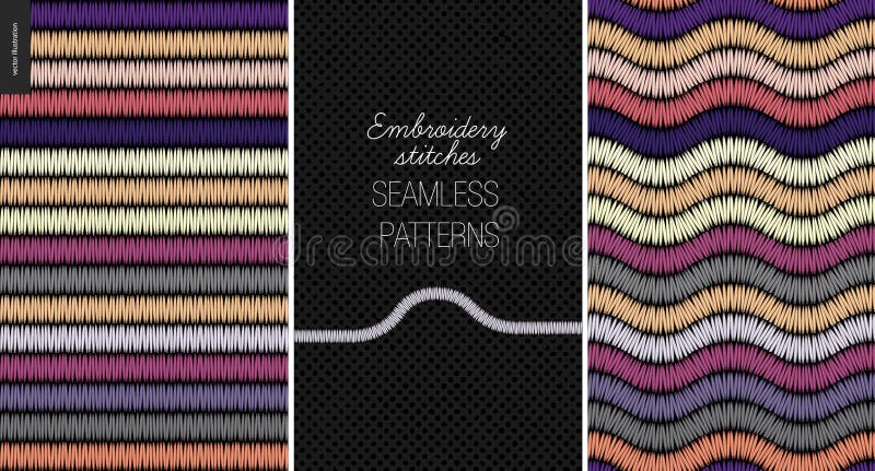 Embroidery Satin Stitch Seamless Patterns Stock Illustrations – 21 ...