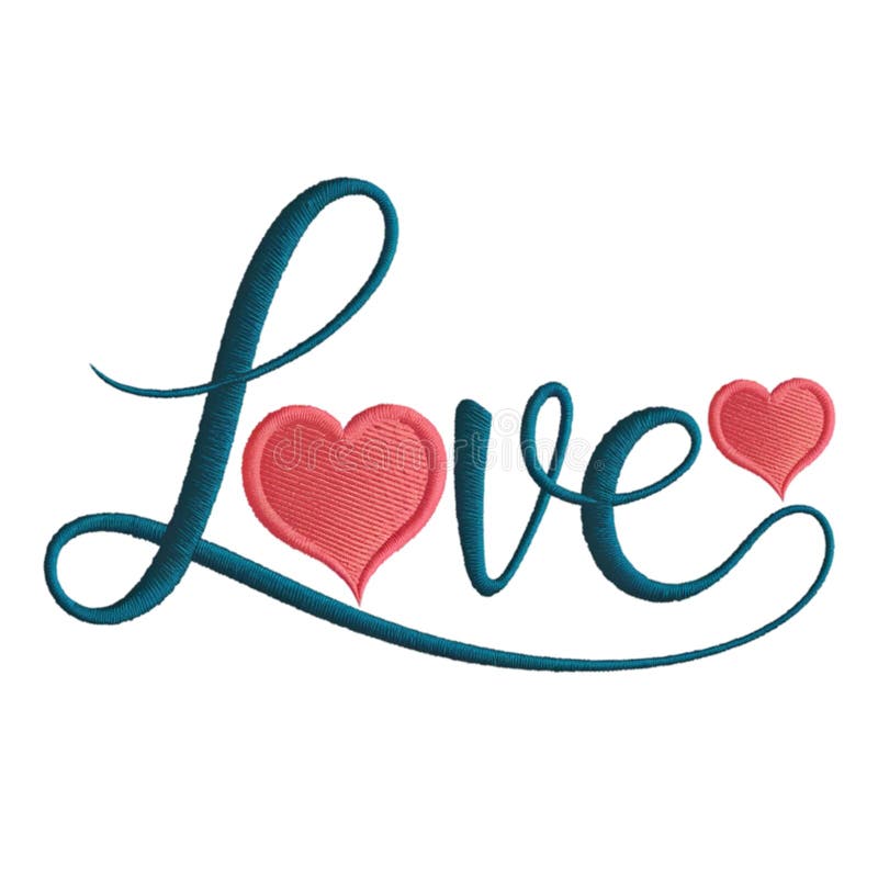 A Embroidery Script Spells Out the Word Love with the Letters Elegantly ...