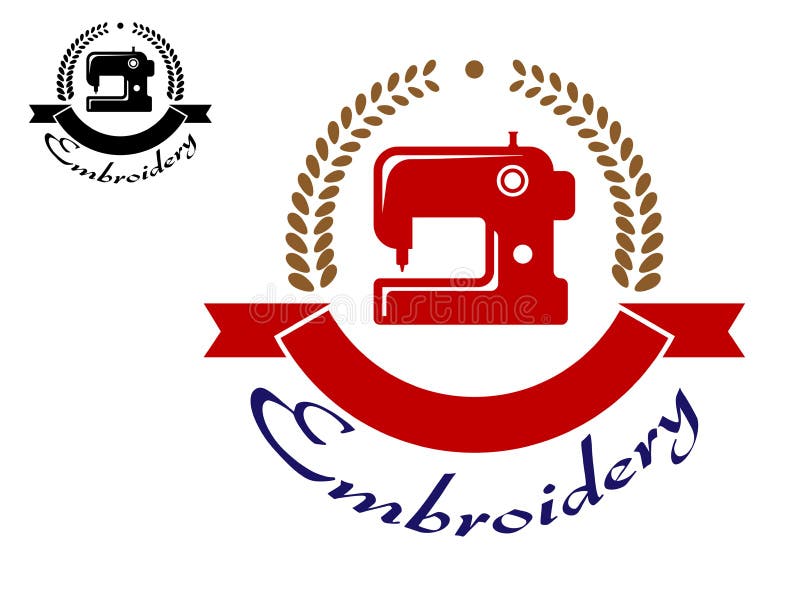 Embroidery or Sewing Emblem Stock Vector - Illustration of icon, craft ...