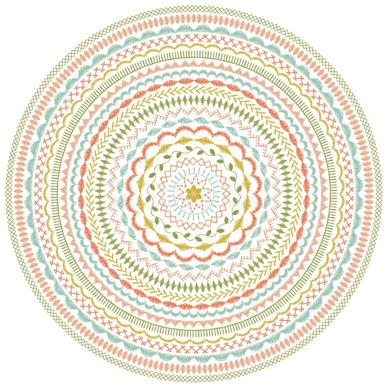 Embroidery Stitch Concentric Circles Pattern Stock Vector ...