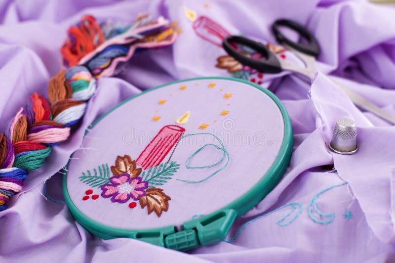 Embroidery Stitch, Needlework Stock Photo - Image of chic, crafts: 80561090