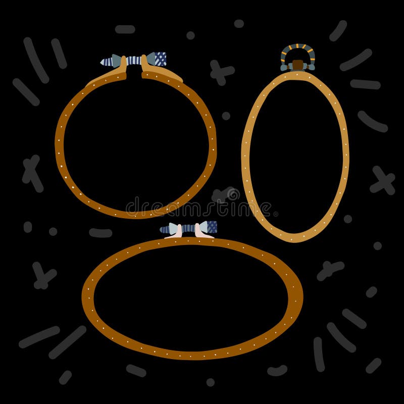Embroidery Three Hoops Brown Needlework Vector Art Stock Vector ...