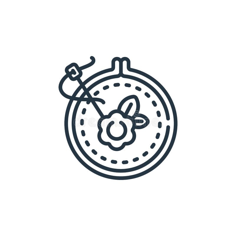 Embroidery Vector Icon Isolated on White Background. Outline, Thin Line ...