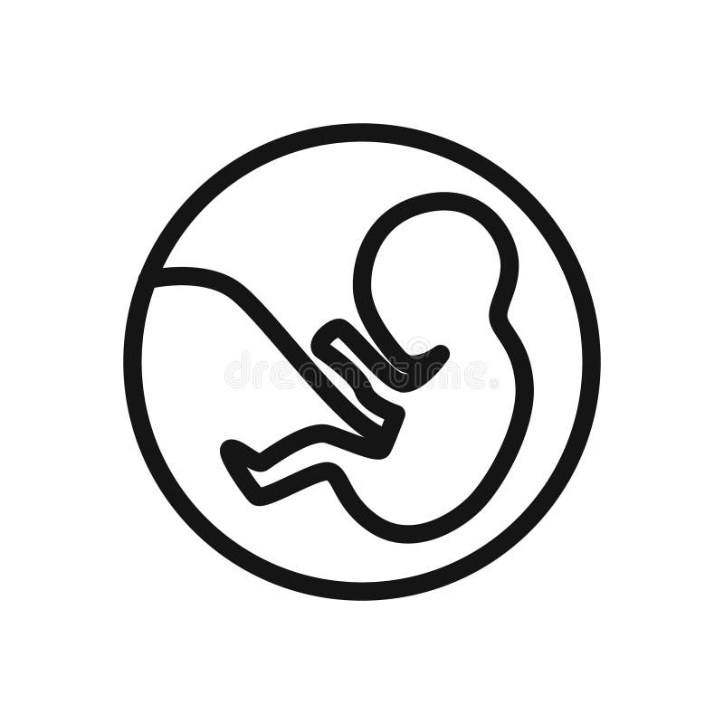 Embryo Child Icon Linear Vector Graphics Sign Stock Illustration ...
