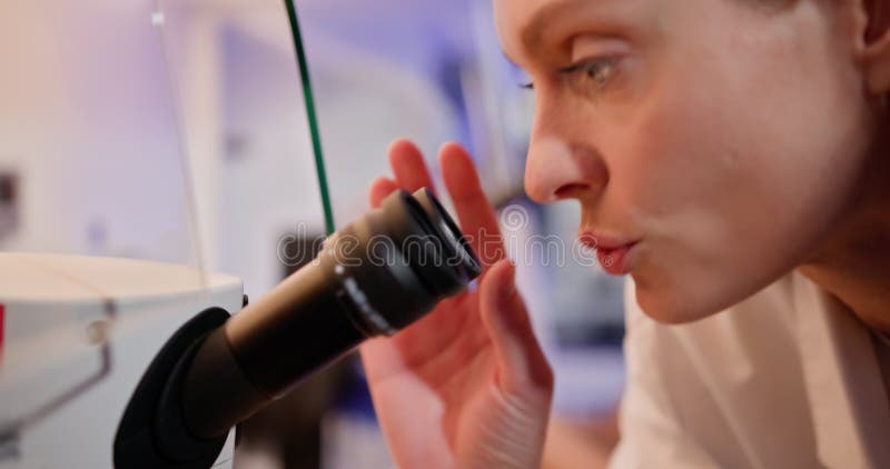 Embryologist Performing IVF Procedure in Laboratory Stock Footage ...