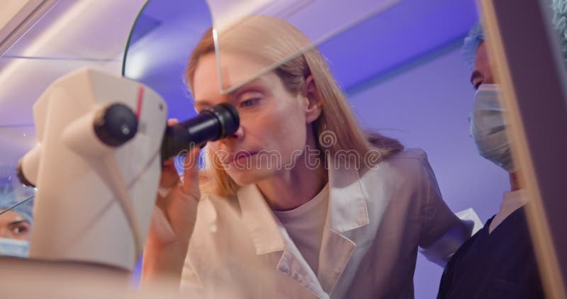 Gynecologist Explaining Reproductive System Using Anatomical Model ...