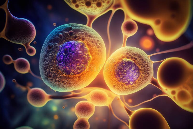 Embryonic Stem Cells 3d Under a Microscope Stock Illustration ...