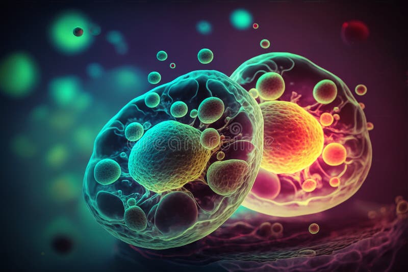 Embryonic Stem Cells 3d Under a Microscope Stock Illustration ...