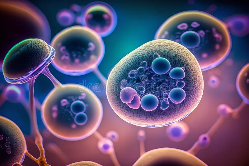 Embryonic Stem Cells 3d Under a Microscope Stock Illustration ...