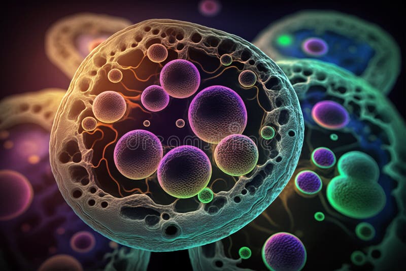 Embryonic Stem Cells 3d Under a Microscope Stock Illustration ...