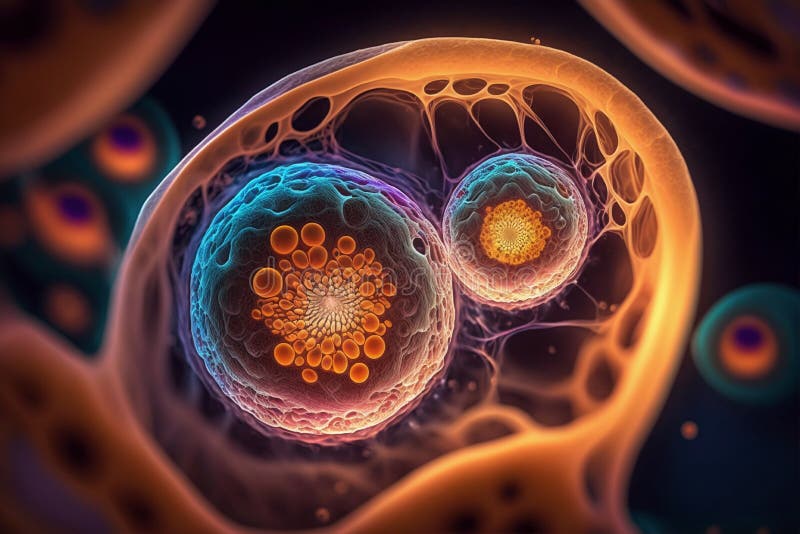 Embryonic Stem Cells 3d Under a Microscope Stock Illustration ...