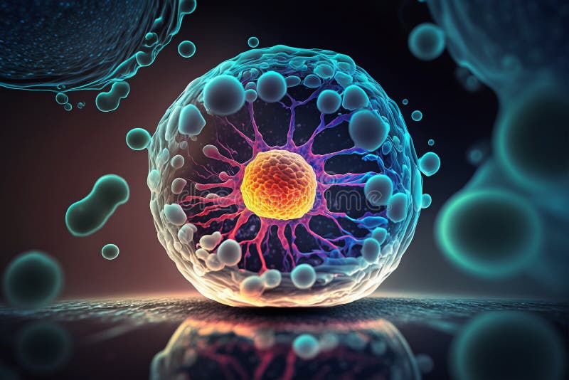 Embryonic Stem Cells 3d Under a Microscope Stock Illustration ...