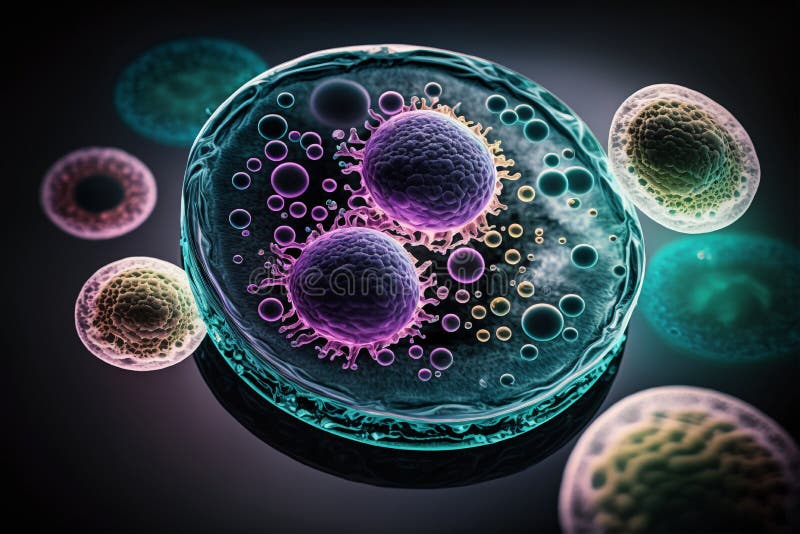 Embryonic Stem Cells 3d Under a Microscope Stock Illustration ...