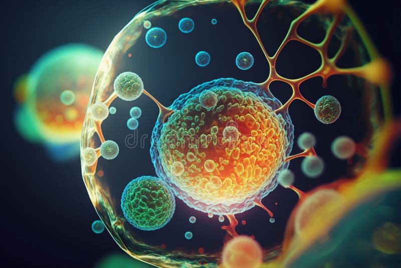 Embryonic Stem Cells 3d Under a Microscope Stock Illustration ...