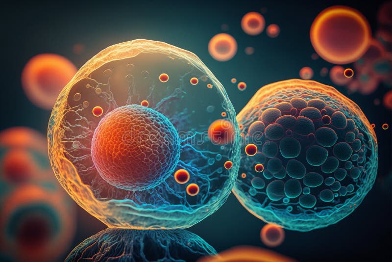 Embryonic Stem Cells 3d Under a Microscope Stock Illustration ...