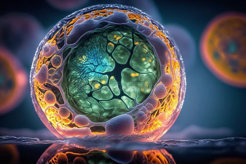 Embryonic Stem Cells 3d Under a Microscope Stock Illustration ...