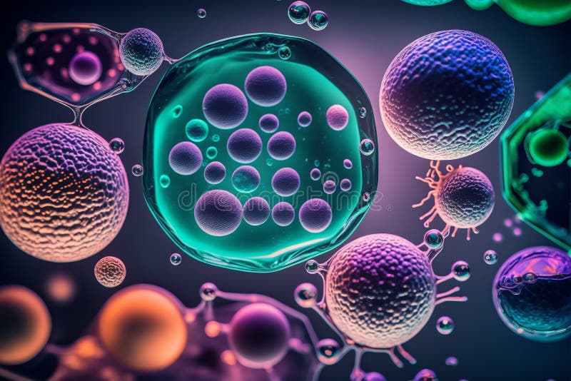 Embryonic Stem Cells 3d Under a Microscope Stock Illustration ...