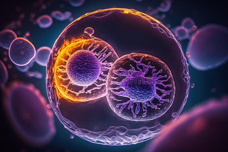 Embryonic Stem Cells 3d Under a Microscope Stock Illustration ...