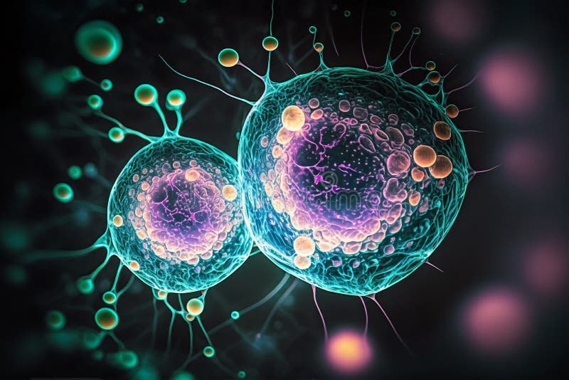 Embryonic Stem Cells 3d Under a Microscope Stock Illustration ...