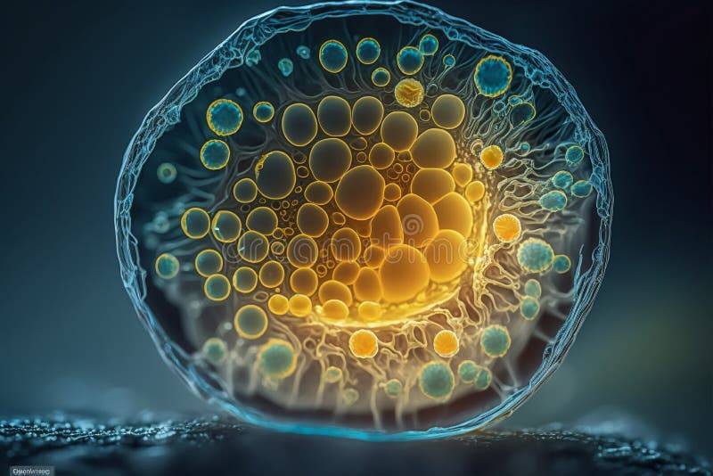 Embryonic Stem Cells 3d Under a Microscope Stock Illustration ...