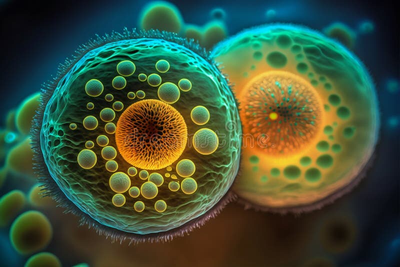 Embryonic Stem Cells 3d Under a Microscope Stock Illustration - Illustration of biotechnology ...