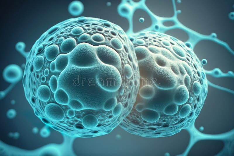 Embryonic Stem Cells Division. Human Cells Under Microscope. in Vitro ...