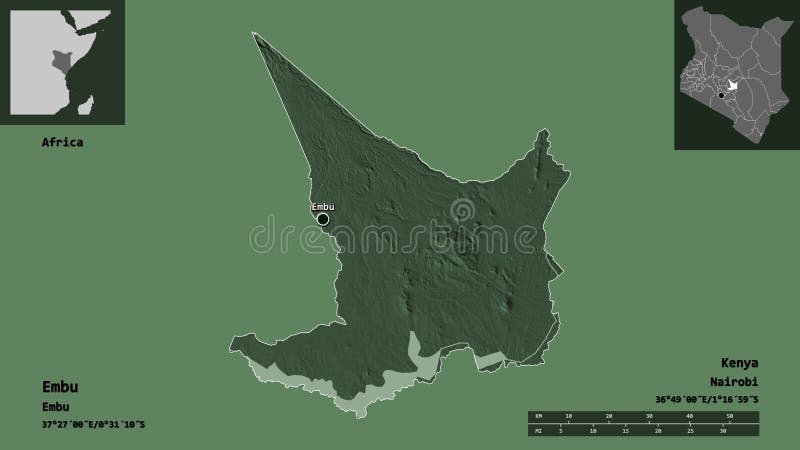 Embu County of Kenya Flag Textile Cloth Fabric Waving on the Top ...