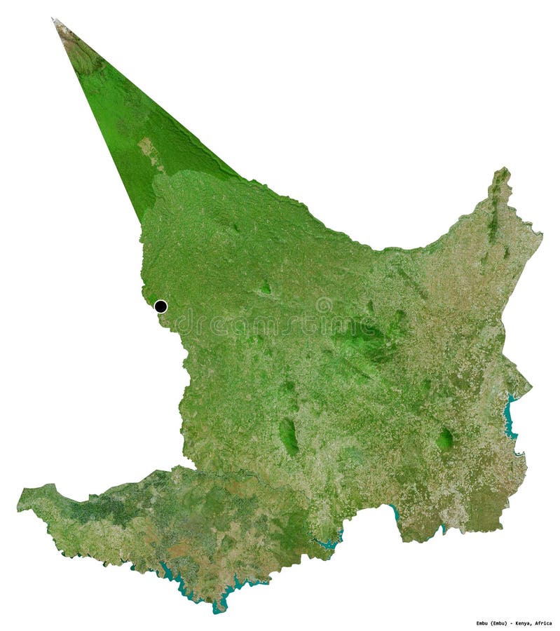 Embu, County of Kenya, on White. Satellite Stock Illustration ...