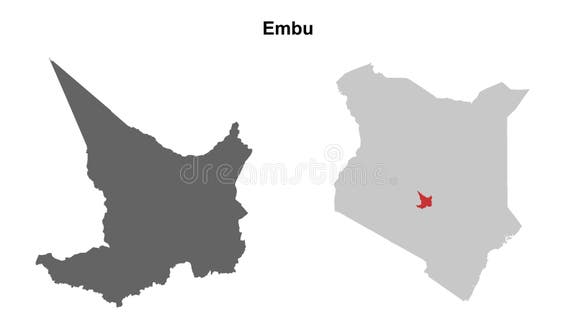 Embu outline map stock vector. Illustration of boundary - 379005876