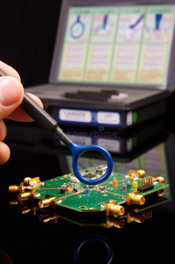 EMC Engineer Analyzing PCB Using Near-field Probe Stock Image - Image ...