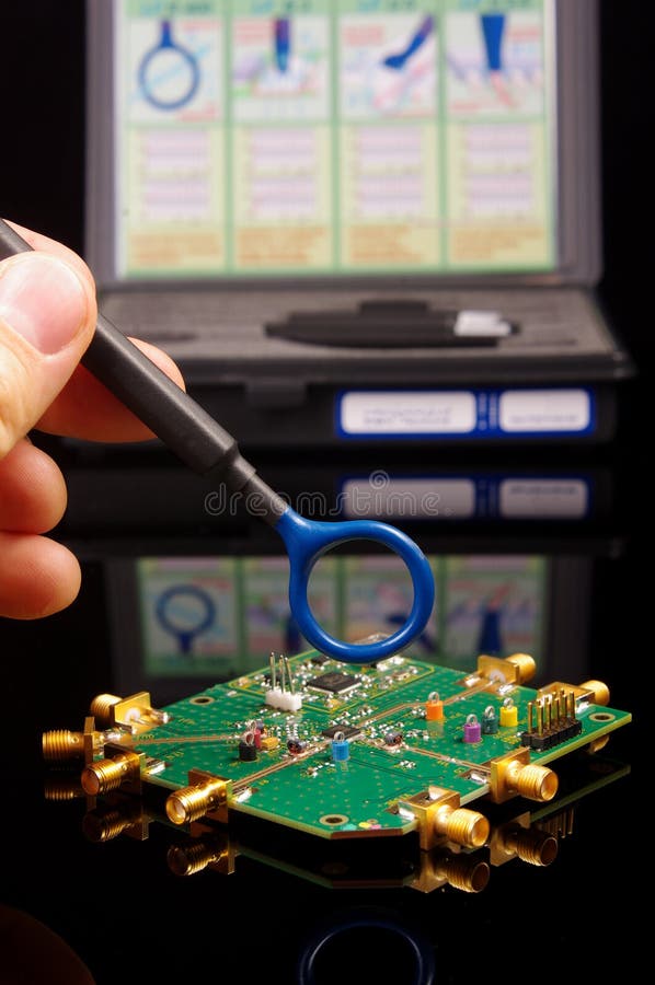 EMC Engineer Analyzing PCB Using Near-field Probe Stock Photo - Image ...