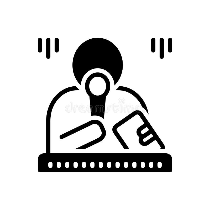 Black Solid Icon for Emcee, Master and Microphone Stock Vector ...