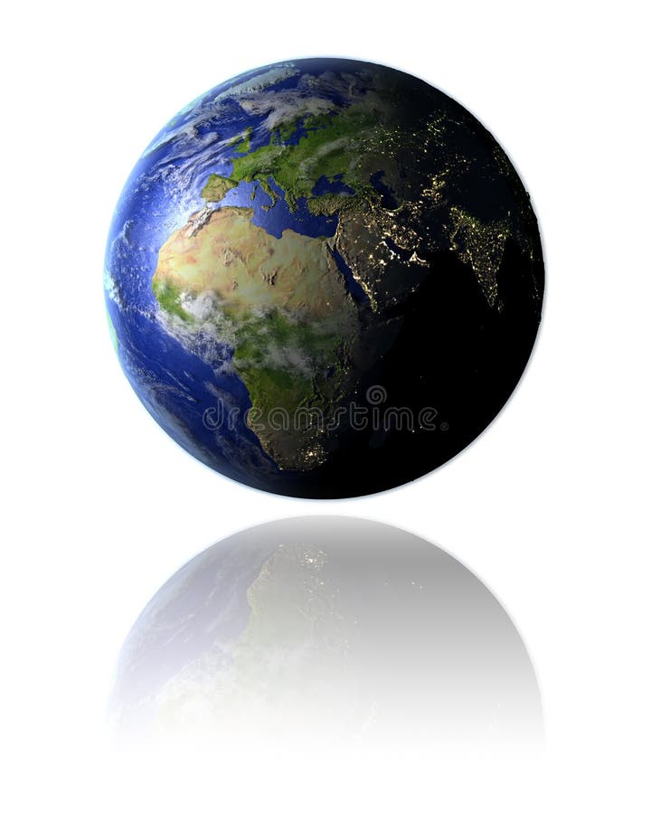 EMEA Region On Political Globe With Flags Isolated On White Stock ...