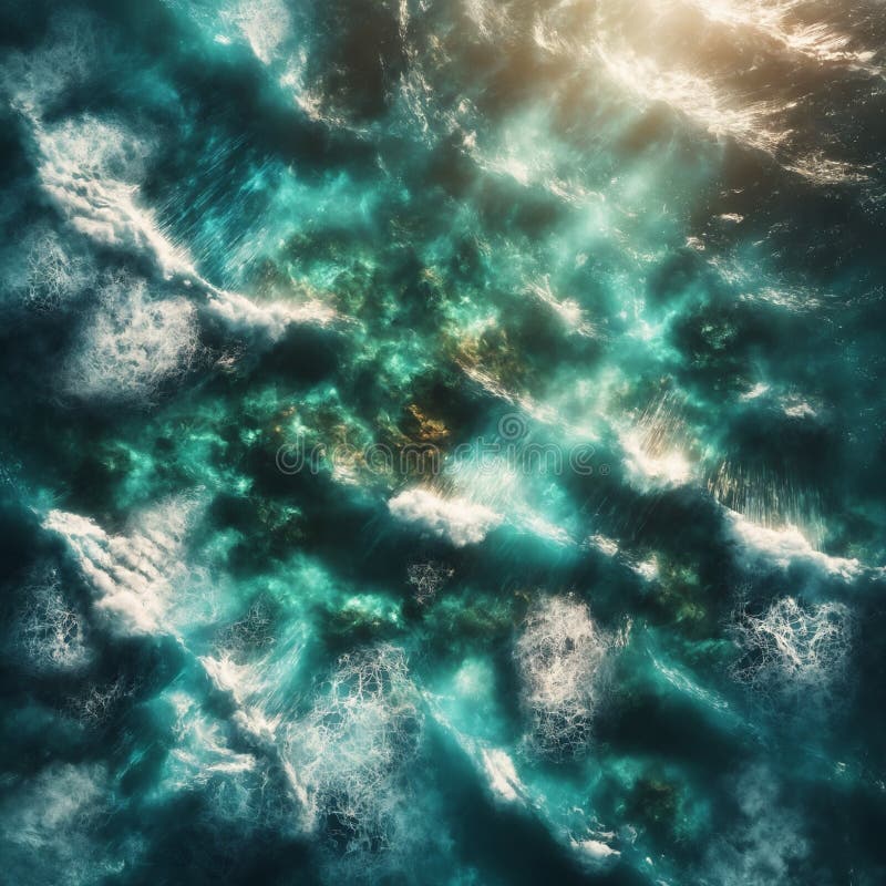 Emerald Abyss stock illustration. Illustration of waves - 307223461