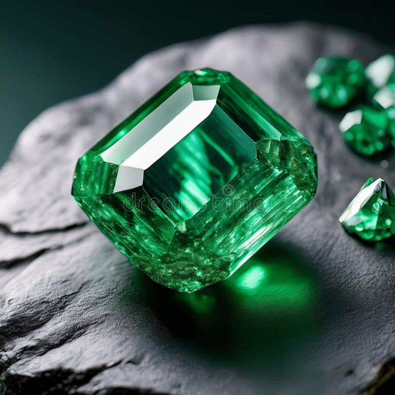 Emerald, AI generated stock illustration. Illustration of beautiful ...