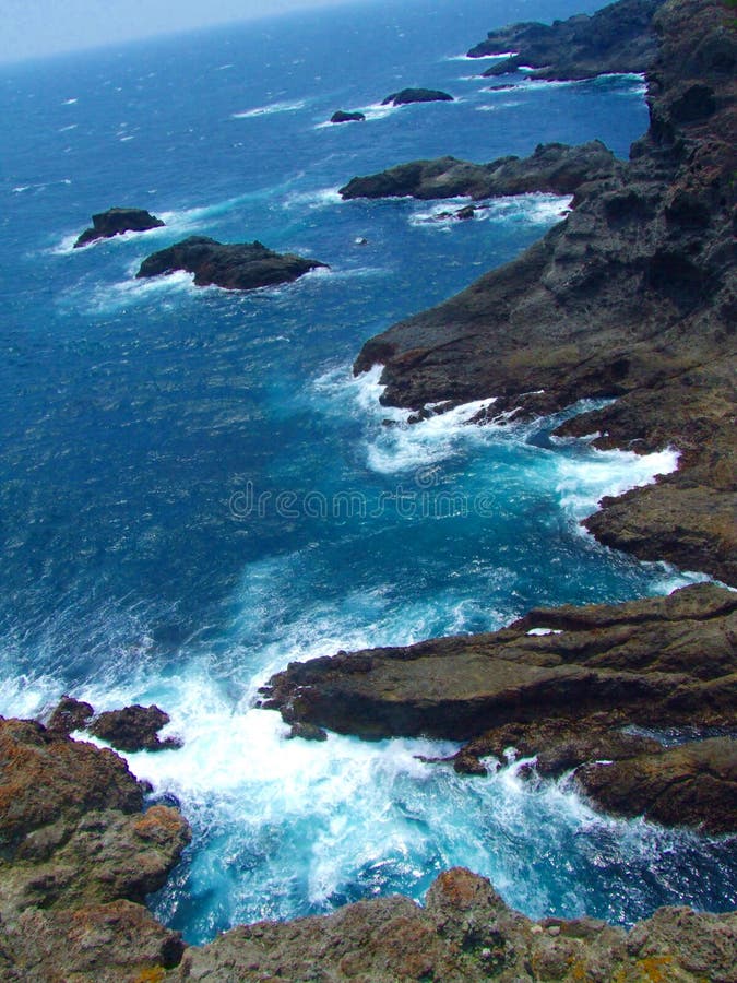 Emerald Blue Ocean with Shore from Japan Stock Photo - Image of park ...