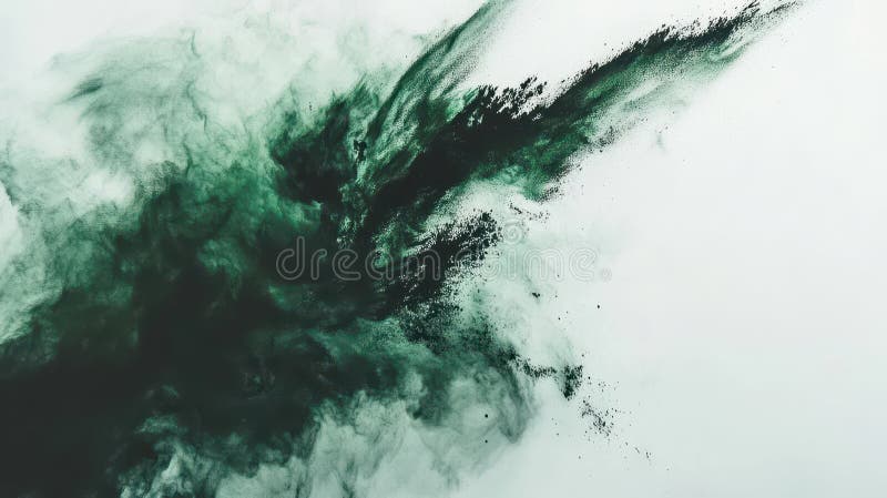 Emerald Burst an Abstract Explosion of Green Smoke or Powder on Light ...