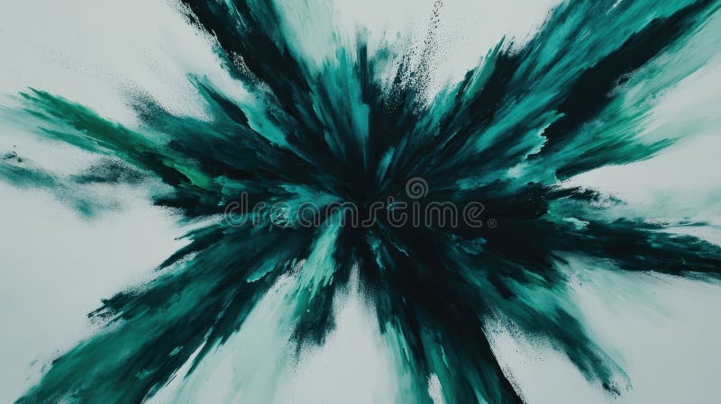 Emerald Burst an Abstract Explosion of Turquoise and Deep Green ...