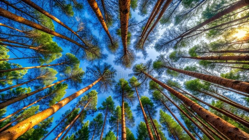 Emerald Canopy: a View from Below AI Generated Stock Illustration ...