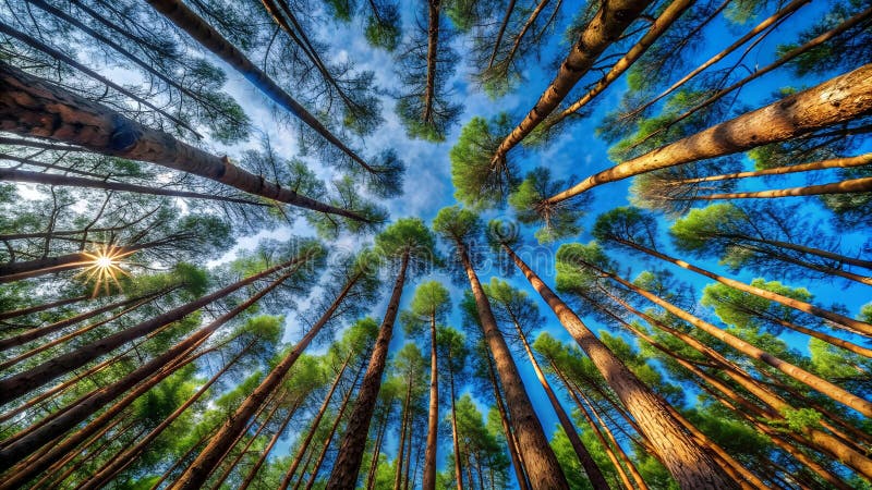 Emerald Canopy: a View from Below Generative AI Stock Illustration ...