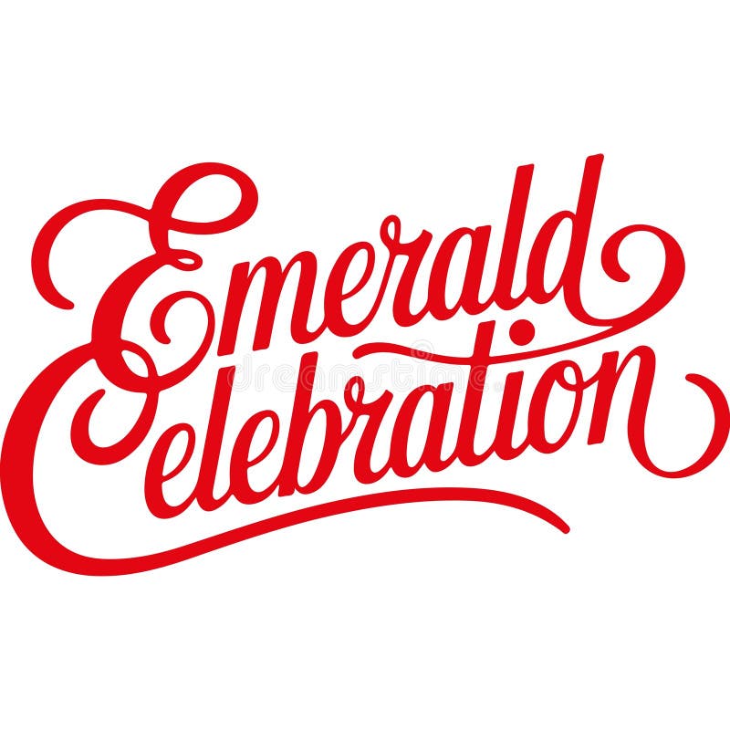 Emerald Celebration Calligraphy Design Stock Vector - Illustration of ...