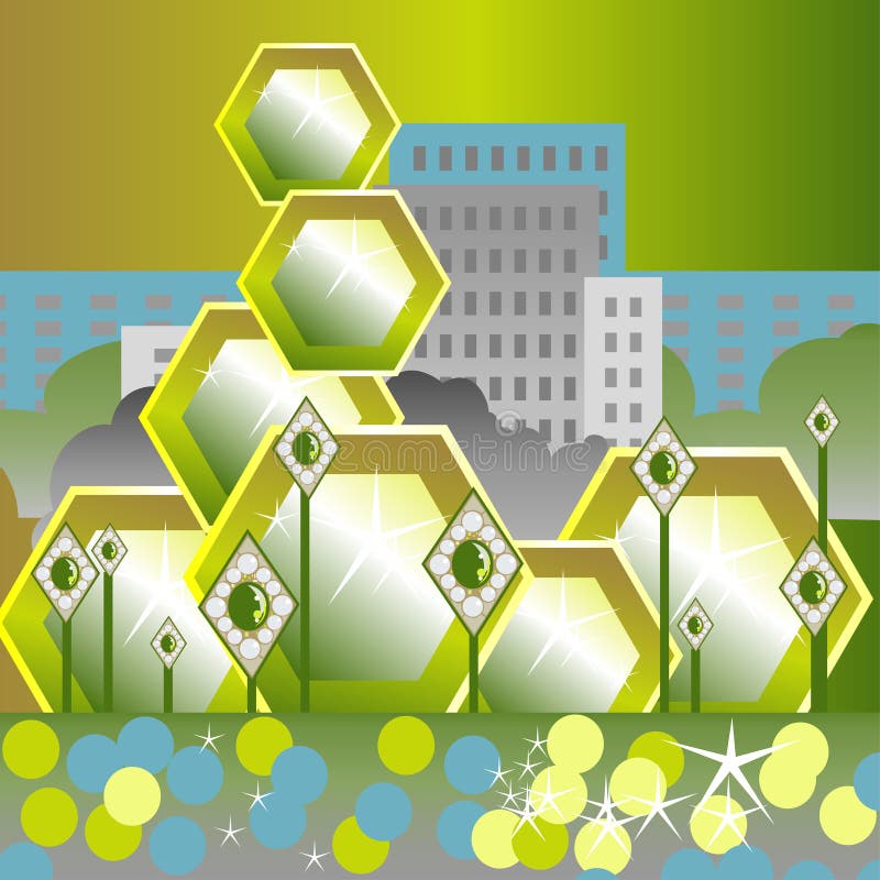 Emerald City stock vector. Illustration of flower, decoration - 17053258