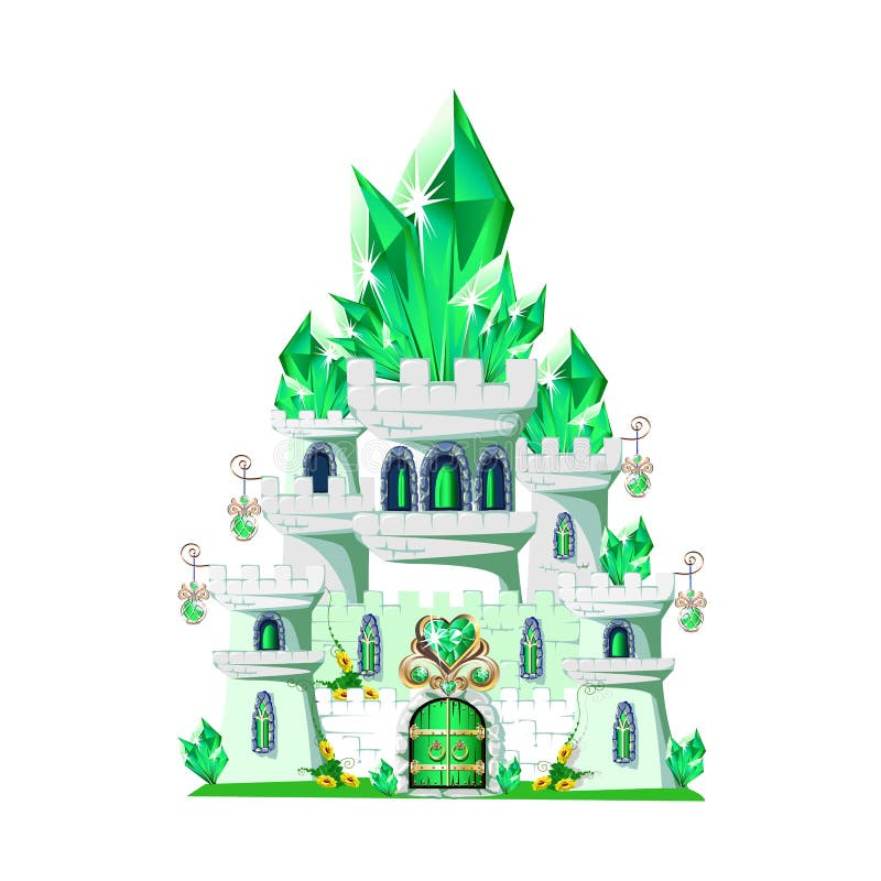 Emerald Castle is Adorned with Emerald Crystals and Jewelry Stock ...