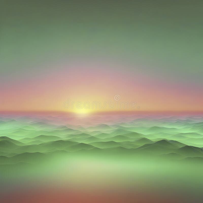 Emerald Color Sky At Sunset Color Gradient Background Ai Generated